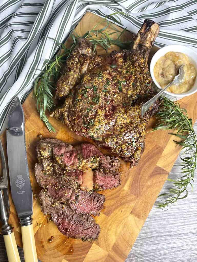 Mustard Glazed Cowboy Cut Steak - Great British Recipes